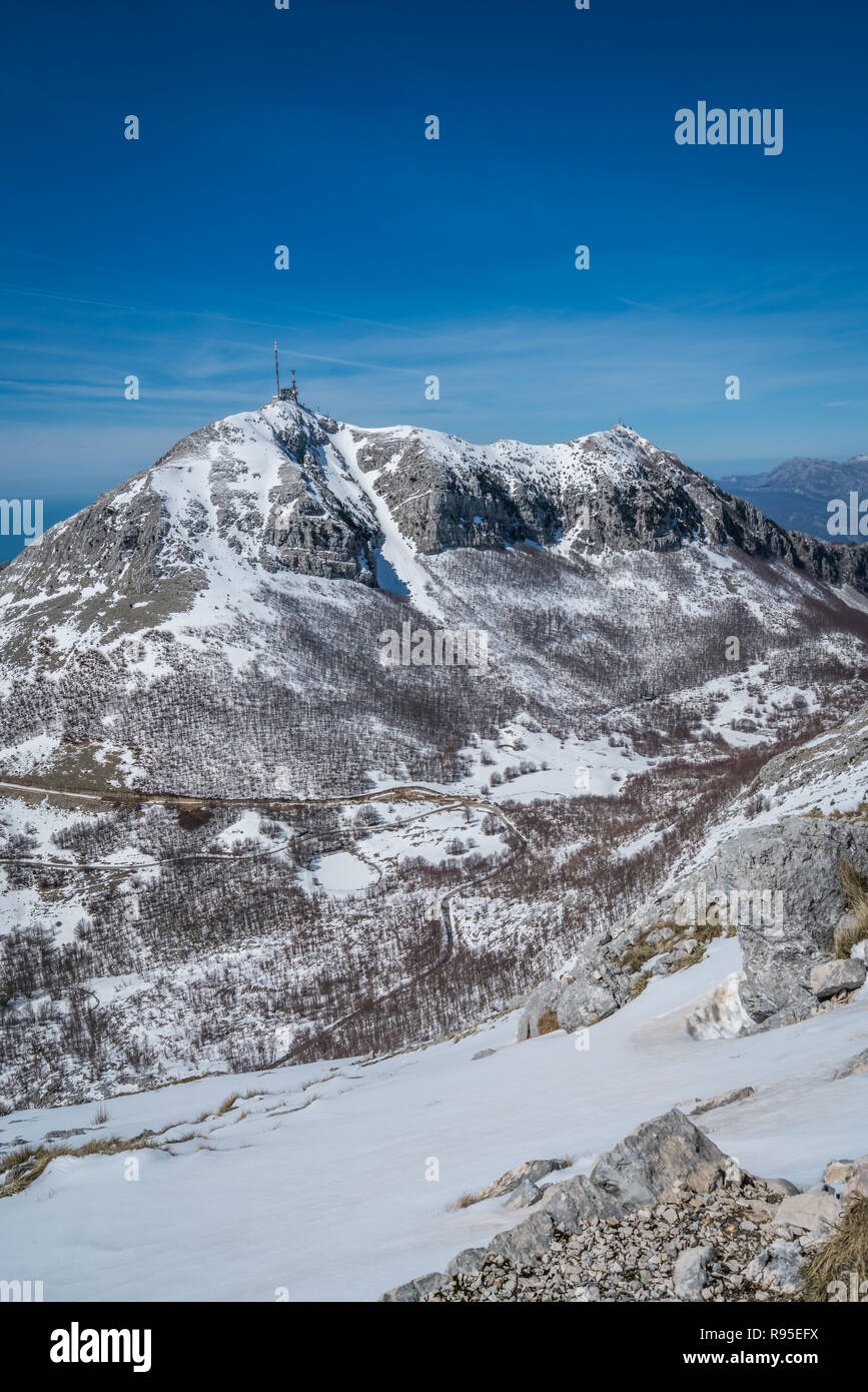 Stunning mountain winter landscape panorama of Stirovnik peak, the ...