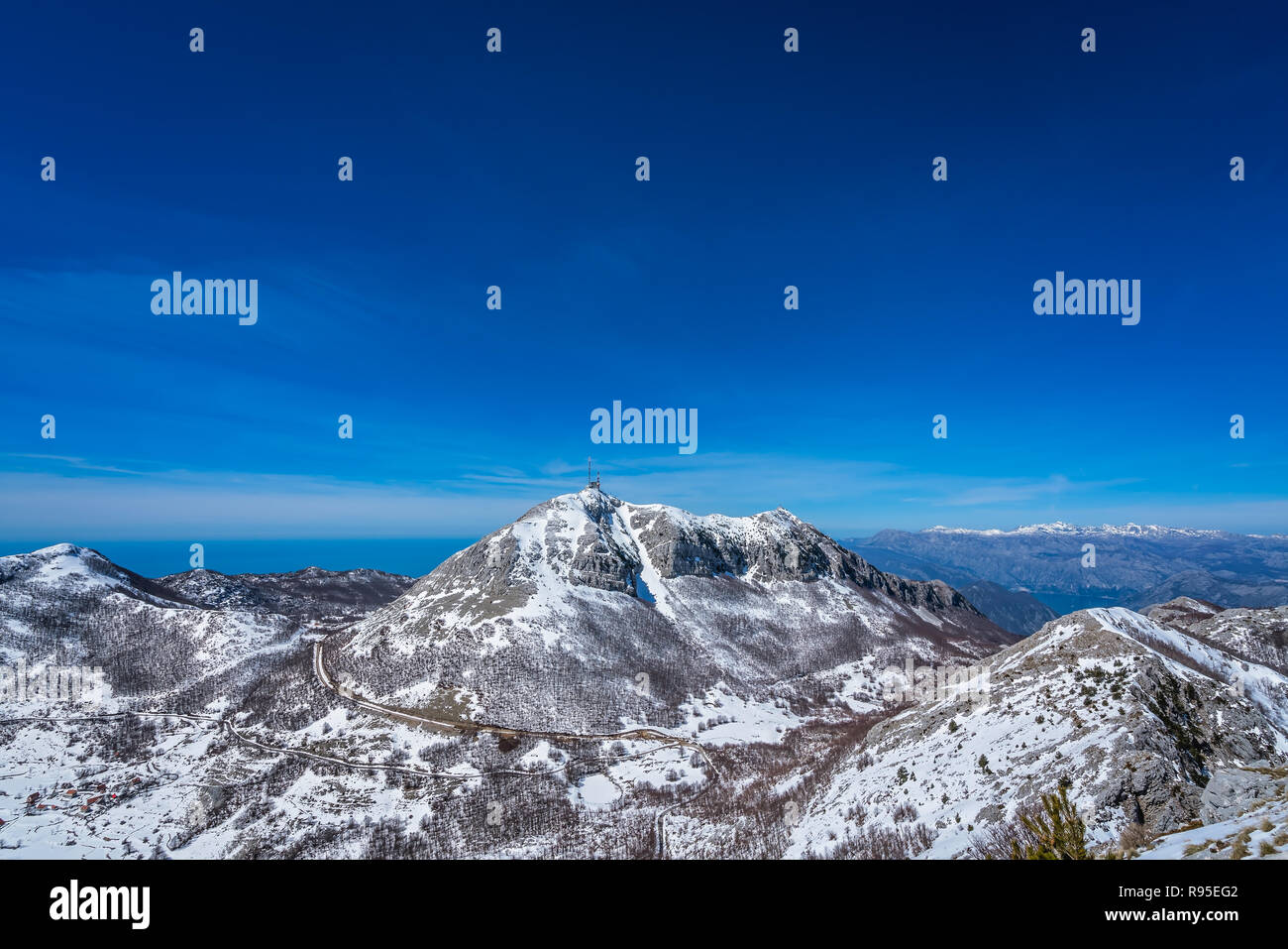 Stunning mountain winter landscape panorama of Stirovnik peak, the ...