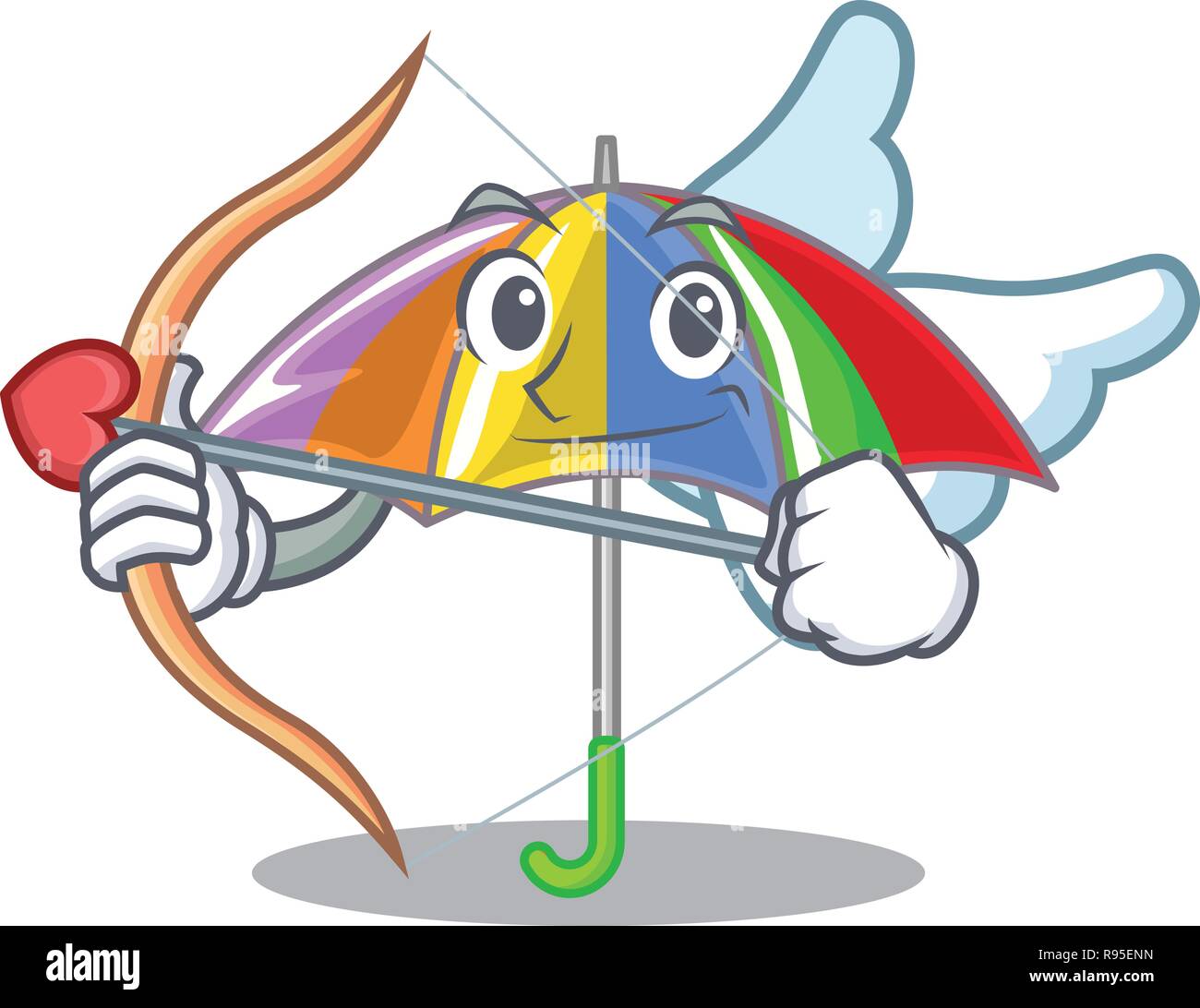 Cupid rainbow umbrella in shape a cartoon Stock Vector Image & Art - Alamy