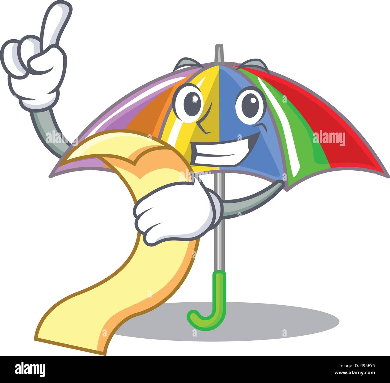 With menu rainbow umbrella in chracter that fun Stock Vector Image ...