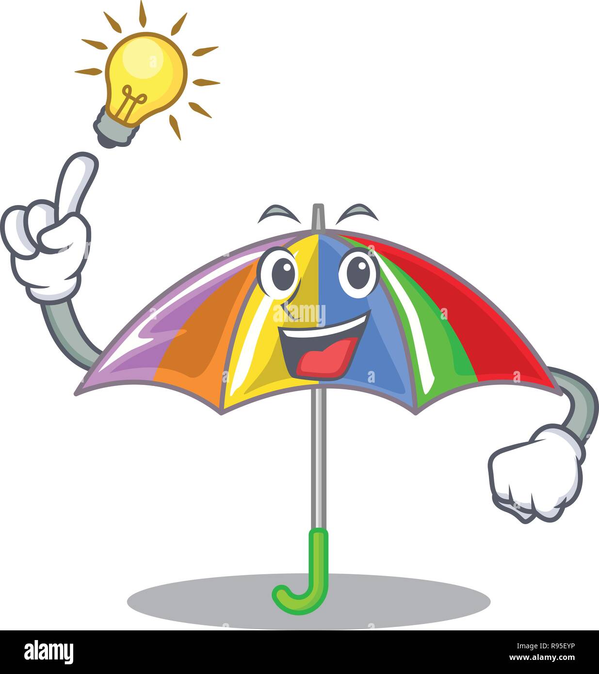 Have an idea playing rain with umbrella rainbow cartoon Stock Vector ...