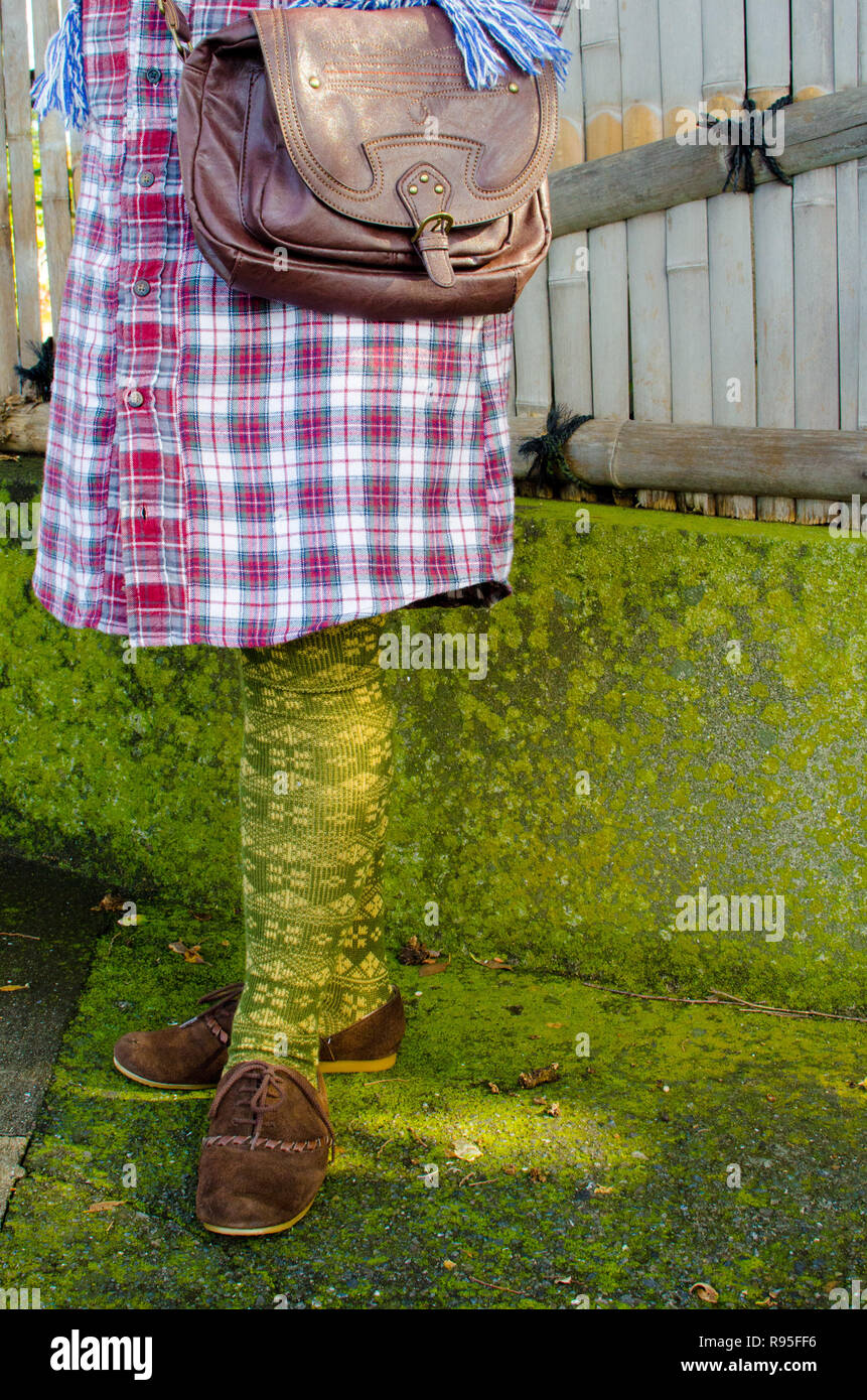 Asian female model poses for pictures in the street Stock Photo - Alamy