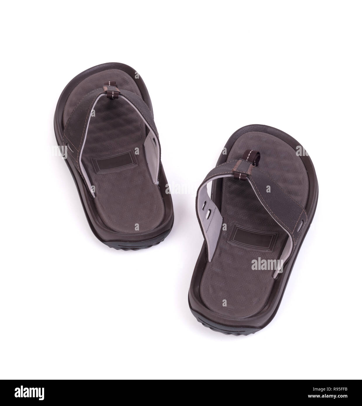 Pair of new flipflops, isolated on white Stock Photo - Alamy