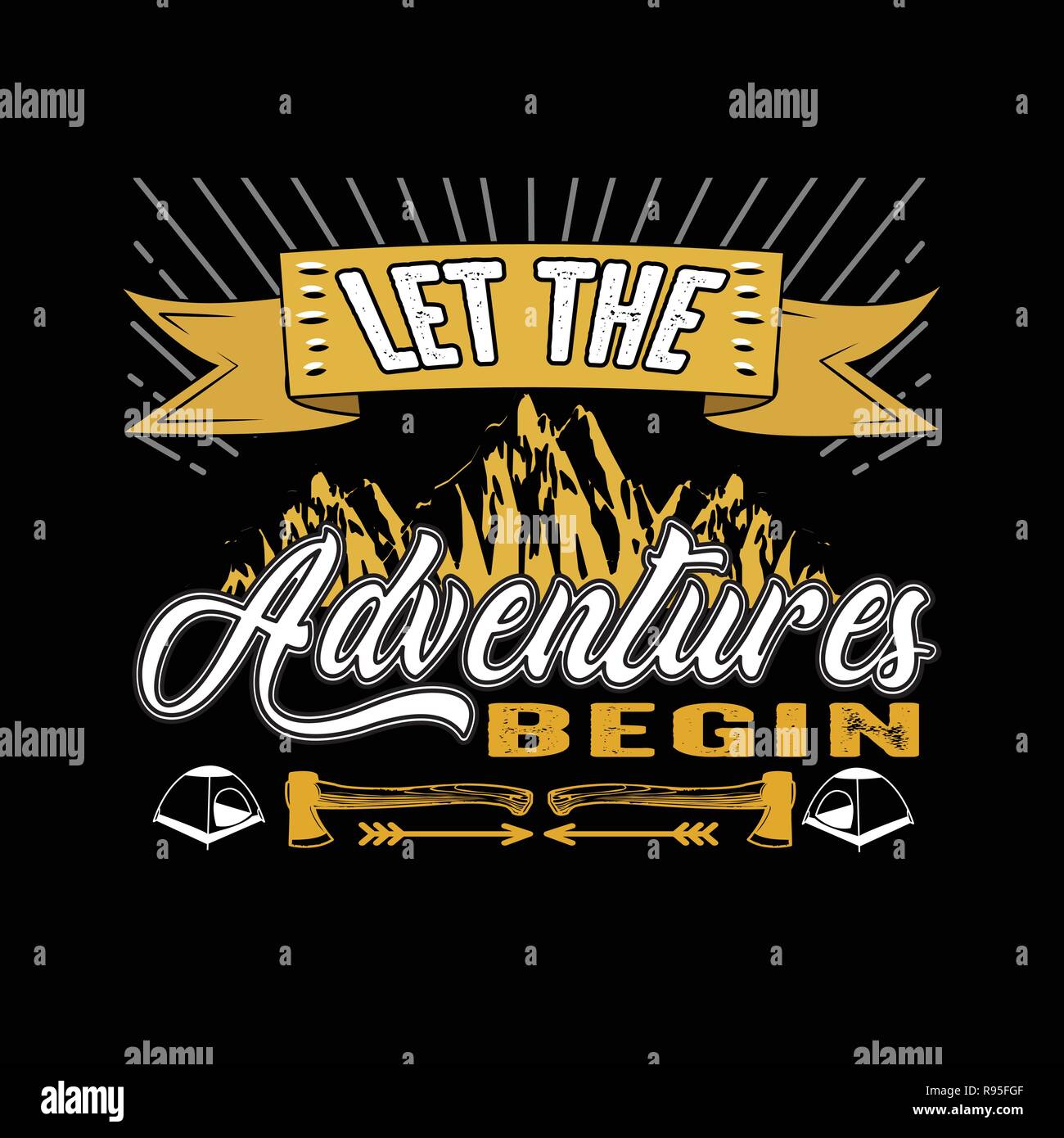 Adventure Quote. Let The adventure begin Stock Vector Image & Art - Alamy