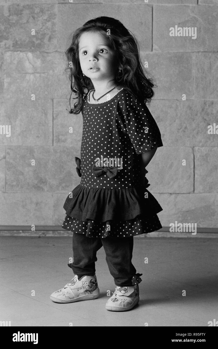Standing child portrait Black and White Stock Photos & Images - Alamy