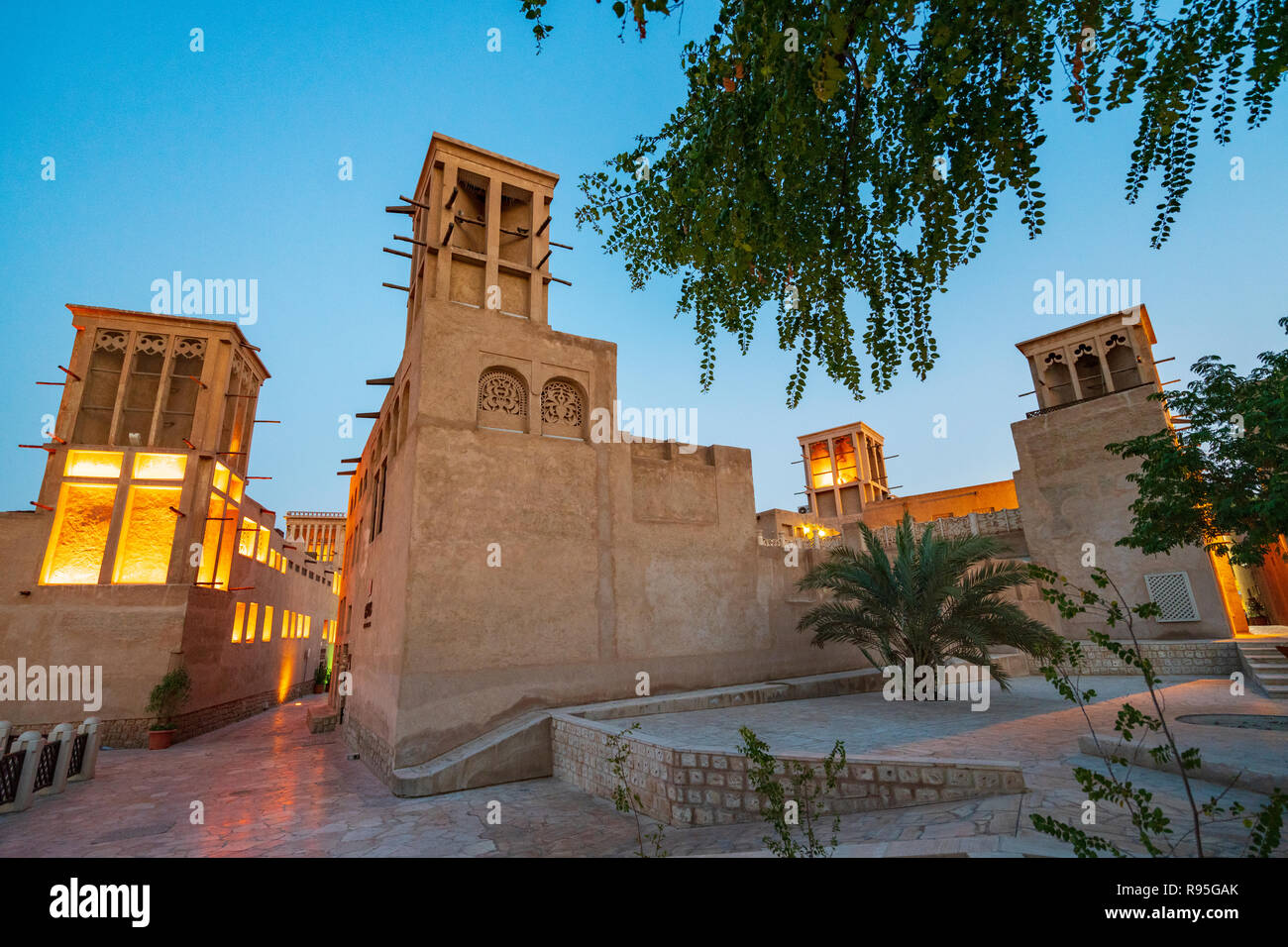 Original historic Al Fahidi district in Dubai, United Arab Emirates ...
