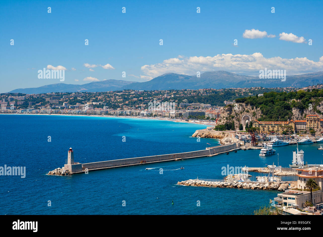 Mediterranean coastline of Nice city in Southern France Stock Photo - Alamy