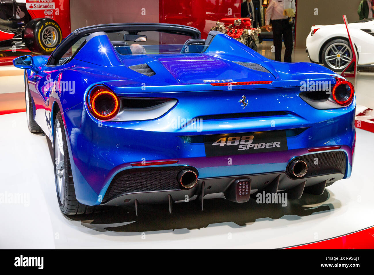 FRANKFURT, GERMANY - SEP 16, 2015: Ferrari 488 GTS Spider sports car ...