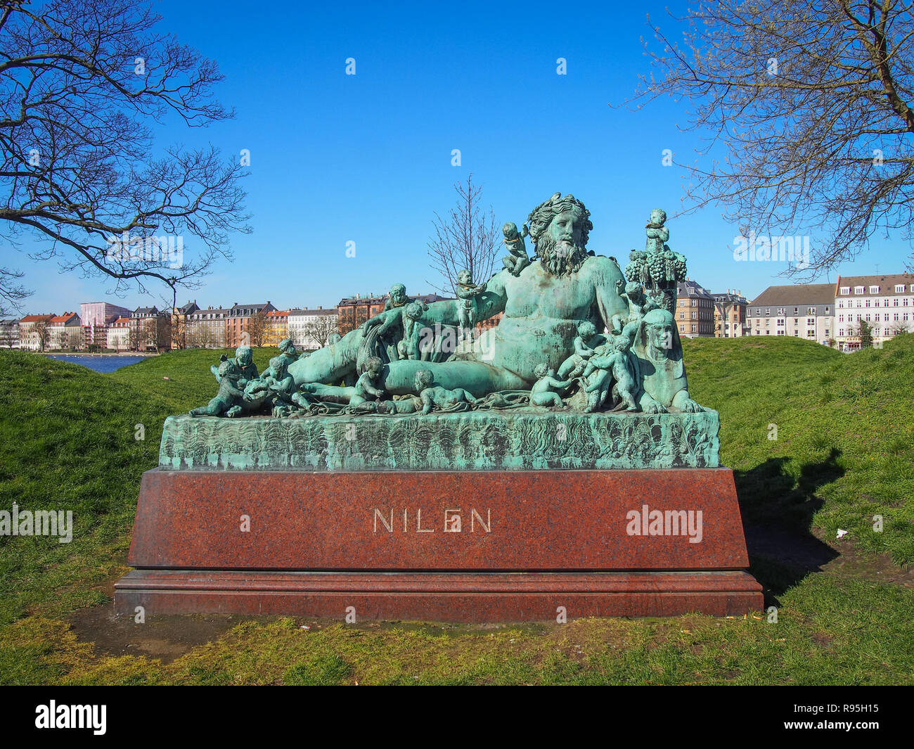 COPENHAGEN, DENMARK-APRIL 11, 2016: Nile river god statue (The replica ...