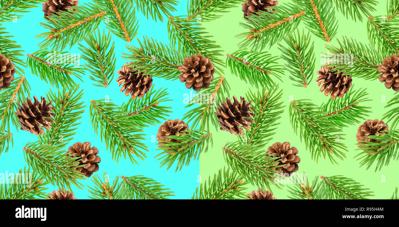 Fir tree branches seamless pattern, pine branch, Christmas conifer ...