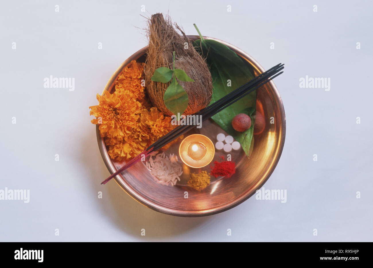 Indian Hindu Pooja Thali India Stock Photo - Alamy