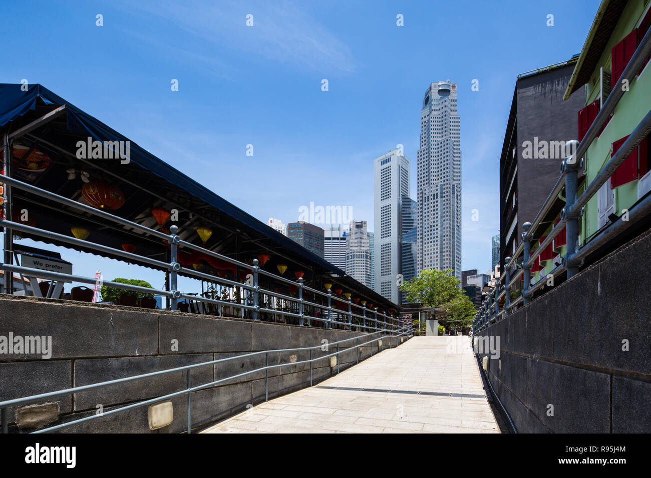 View of One Raffles Place from Boat Quay, Singapore Stock Photo - Alamy