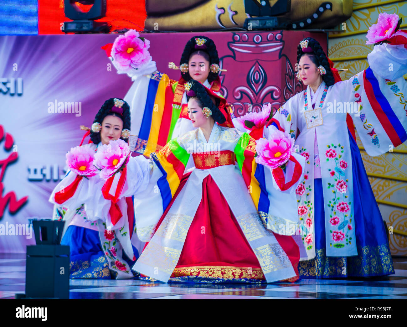Korean folk dancers perform at the Maskdance festival in Andong South ...