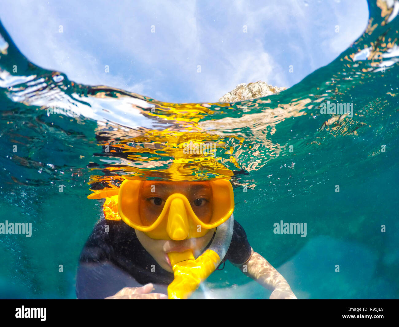 Woman wearing diving hi-res stock photography and images - Alamy