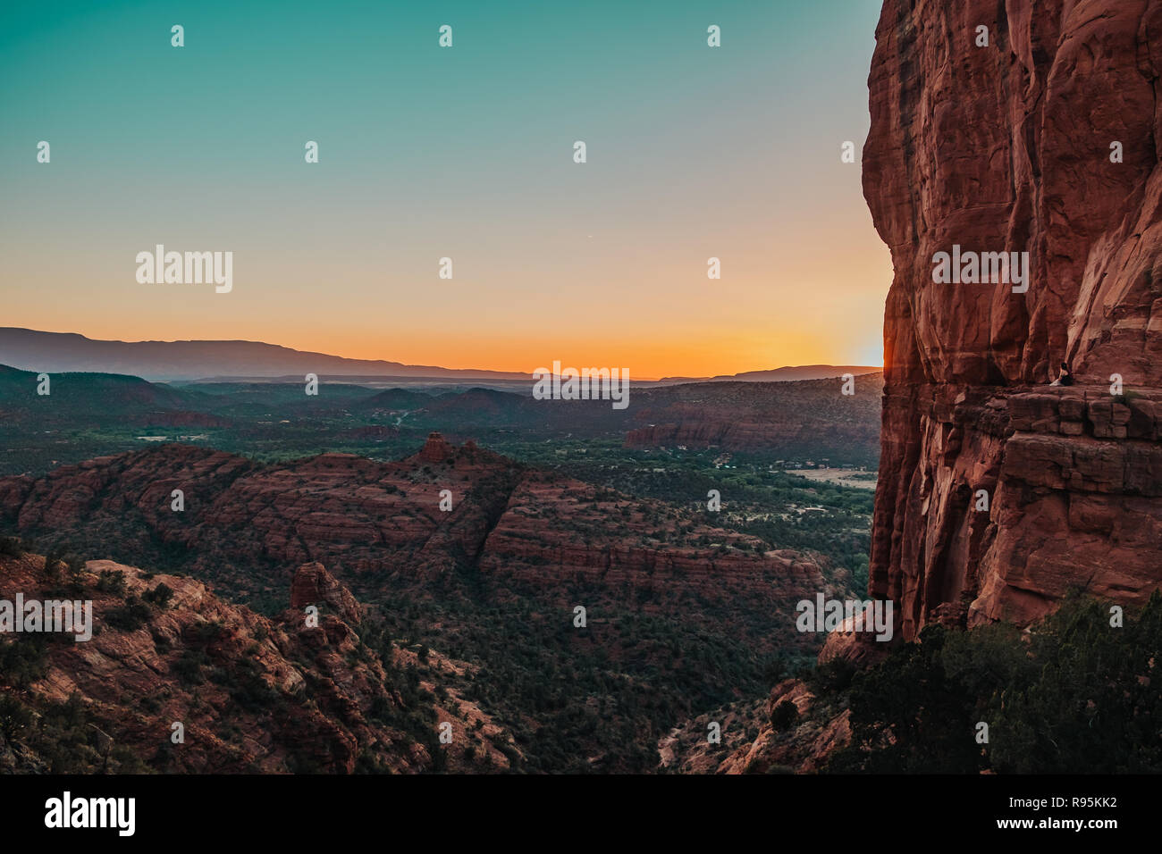 View from Cathedral Rock at sunset in Sedona, Arizona, USA Stock Photo ...