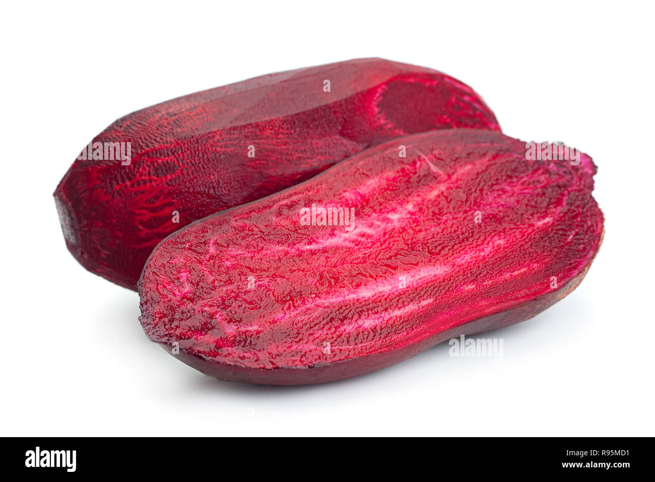 Long beet root closeup isolated on white background Stock Photo - Alamy