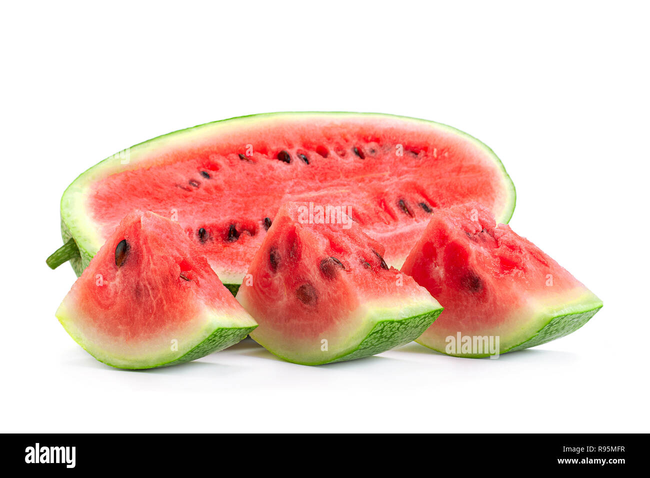 Oval watermelon closeup isolated on white background Stock Photo - Alamy