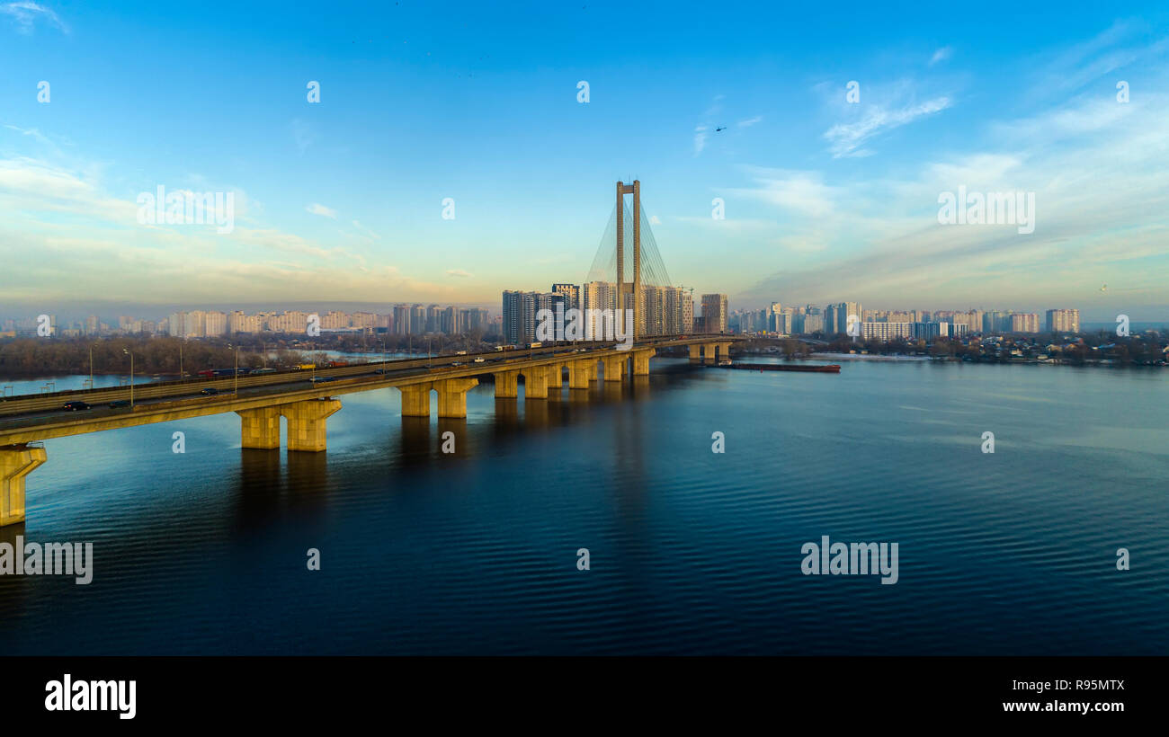 Aerial view of the South Bridge. Aerial view of South subway cable ...