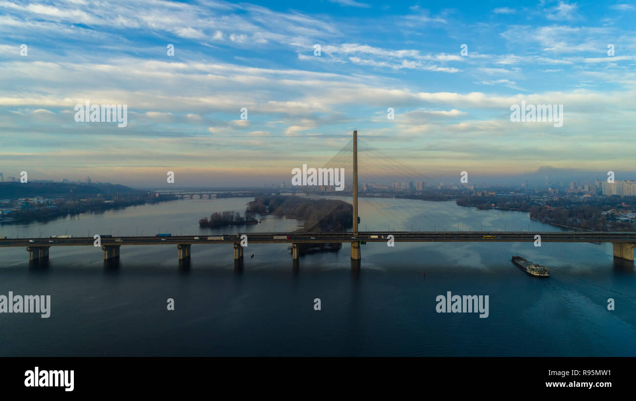 Aerial view of the South Bridge. Aerial view of South subway cable ...