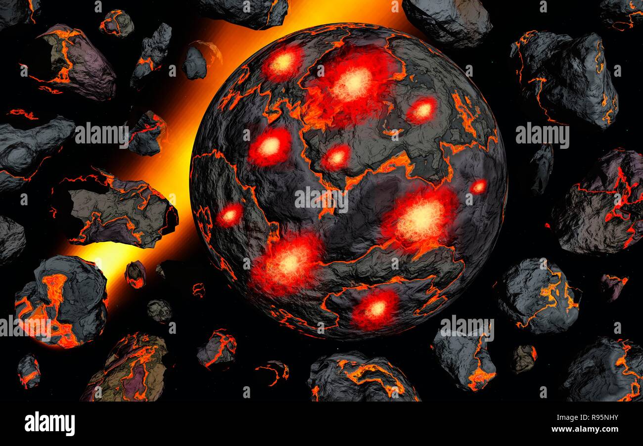 The Birth and Creation of New Planet, Possibly The Earth Stock Photo ...