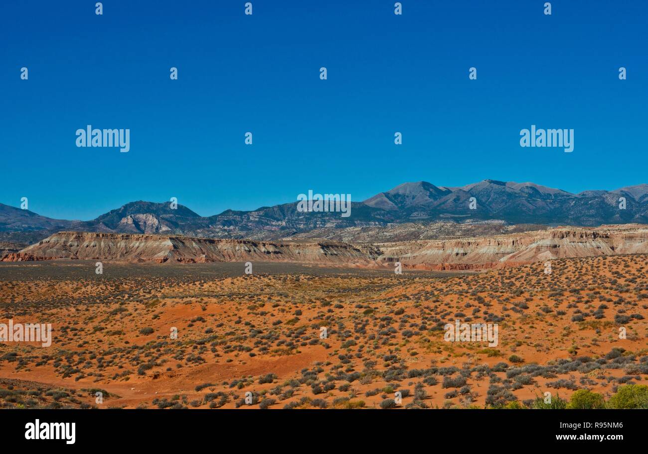 Utah, Hanksville, Henry Mountains from Highway 95 Stock Photo - Alamy