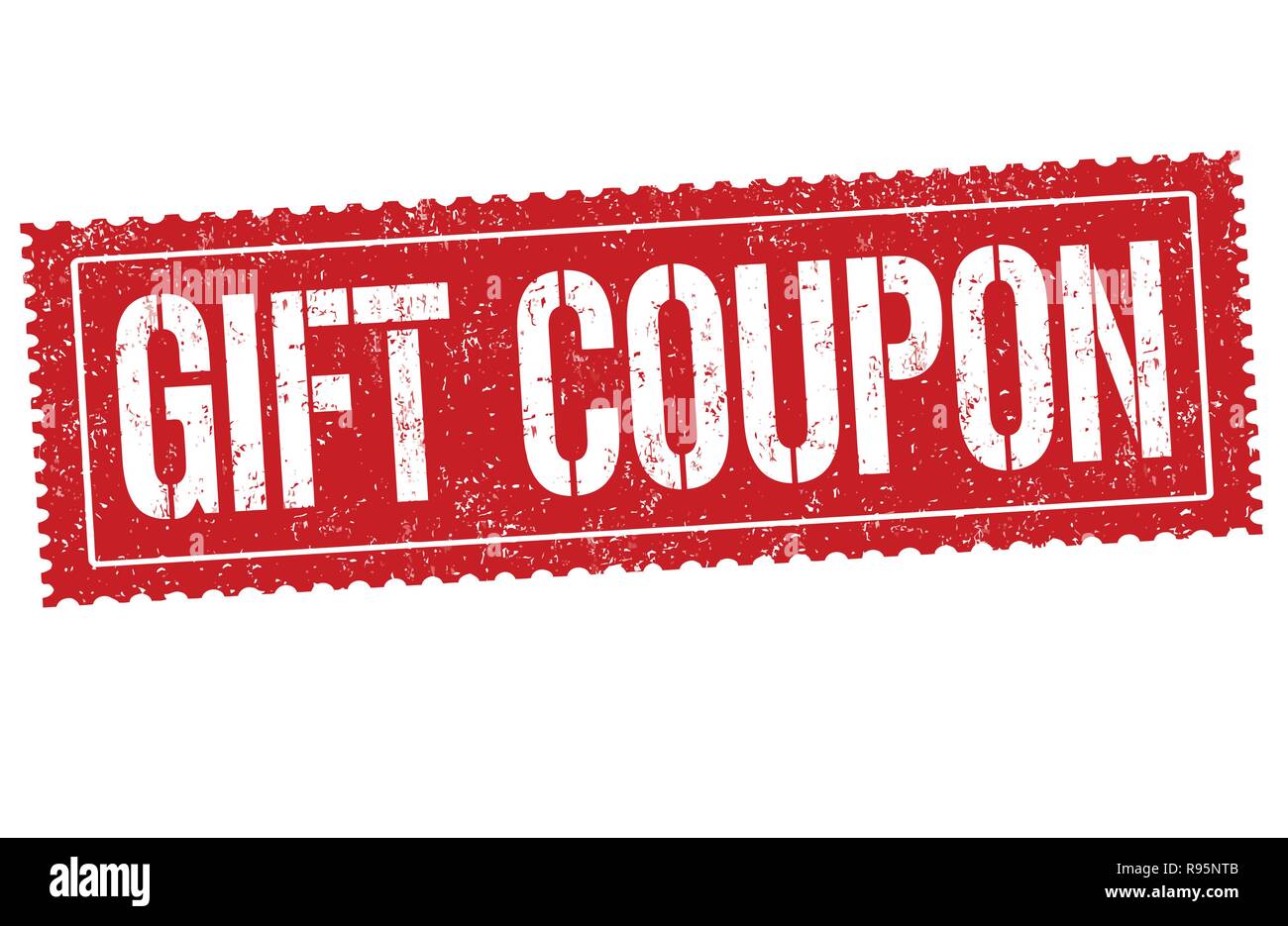Gift coupon sign or stamp on white background, vector illustration ...