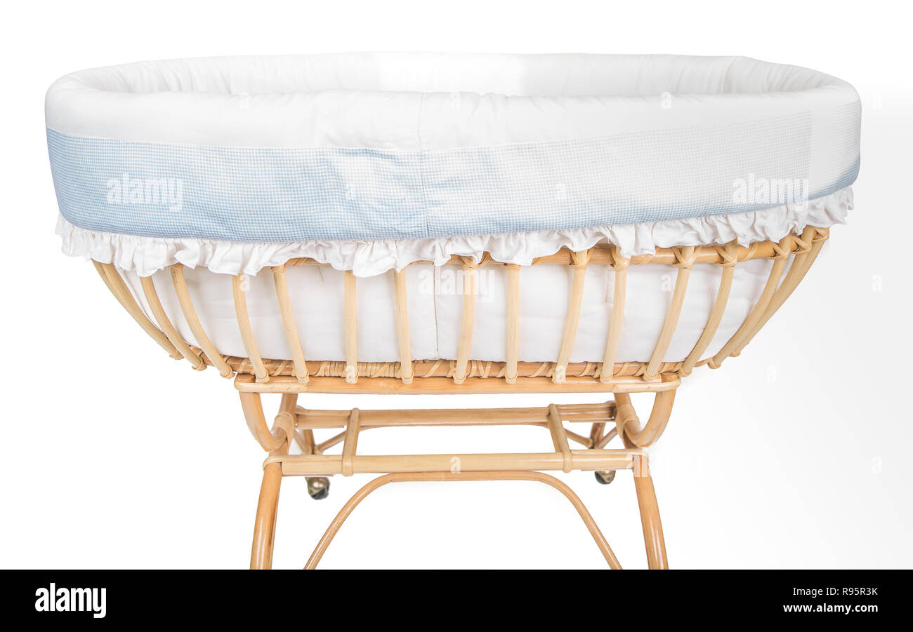 Baby cradle isolated on white Stock Photo - Alamy