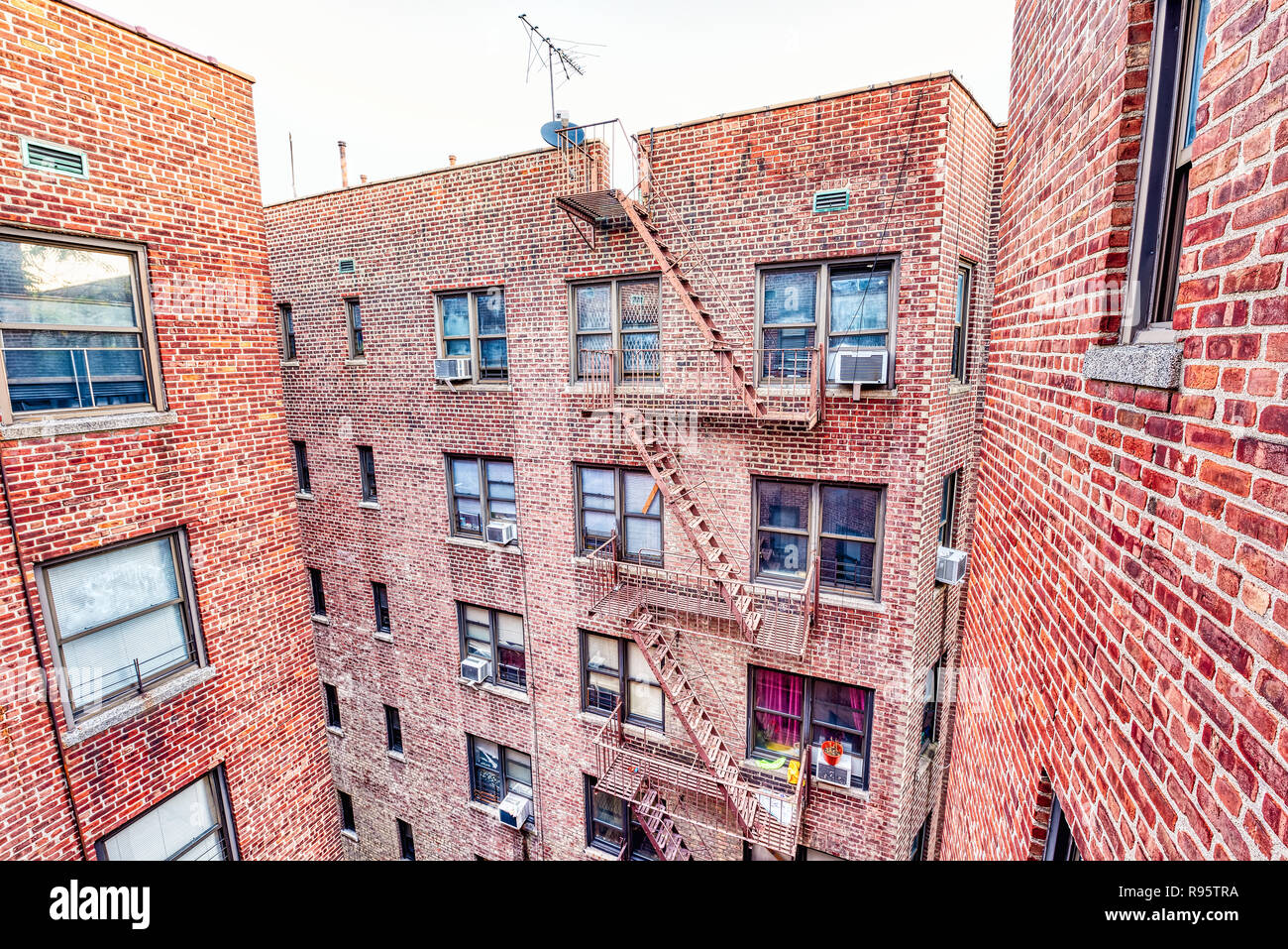Brick apartment condo building roof exterior architecture in Fordham ...