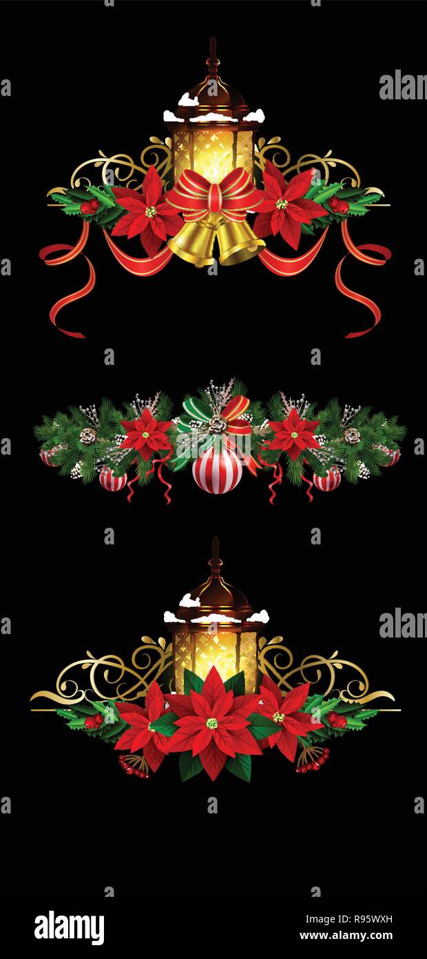 Christmas lantern decorations in Stock Vector Images - Alamy