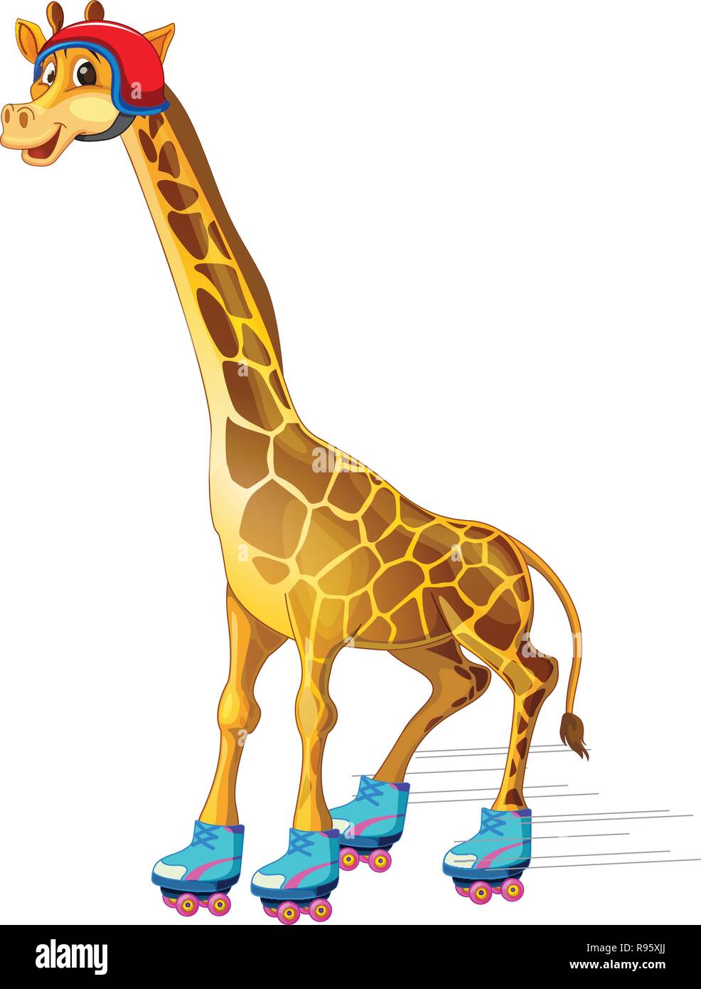 A giraffe ice skating illustration Stock Vector Image & Art - Alamy