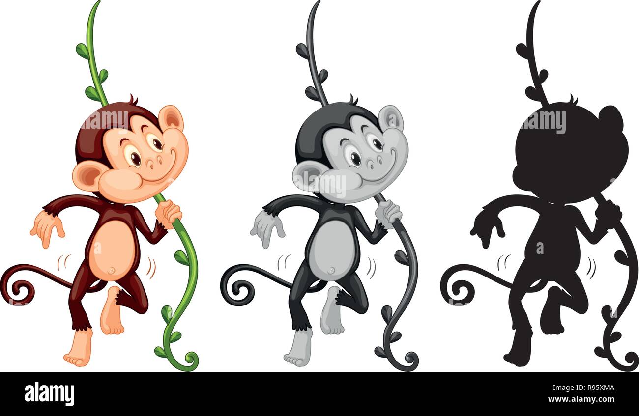 Set of monkey character illustration Stock Vector Image & Art - Alamy