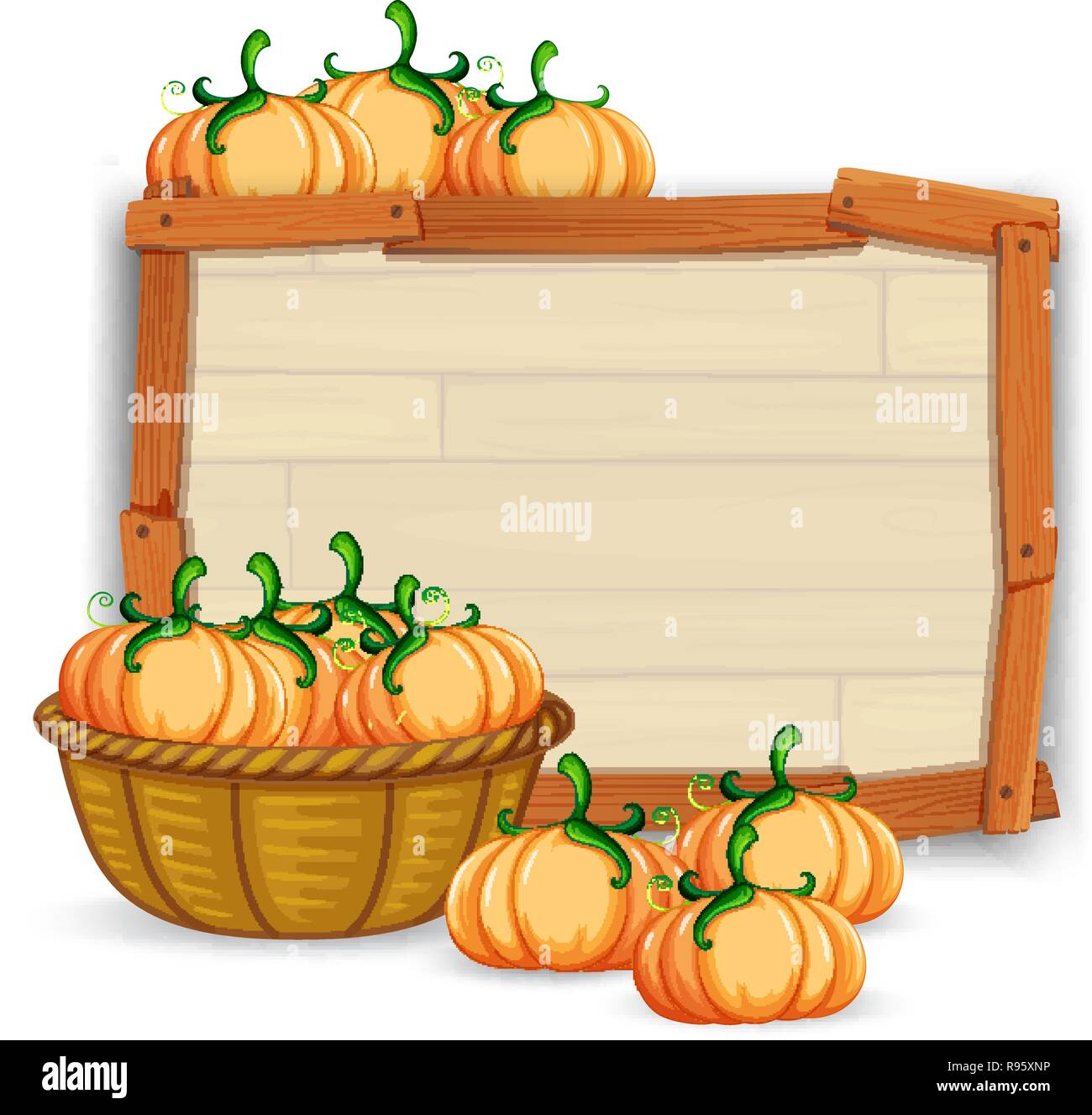 A pumpkin wooden board illustration Stock Vector Image & Art - Alamy