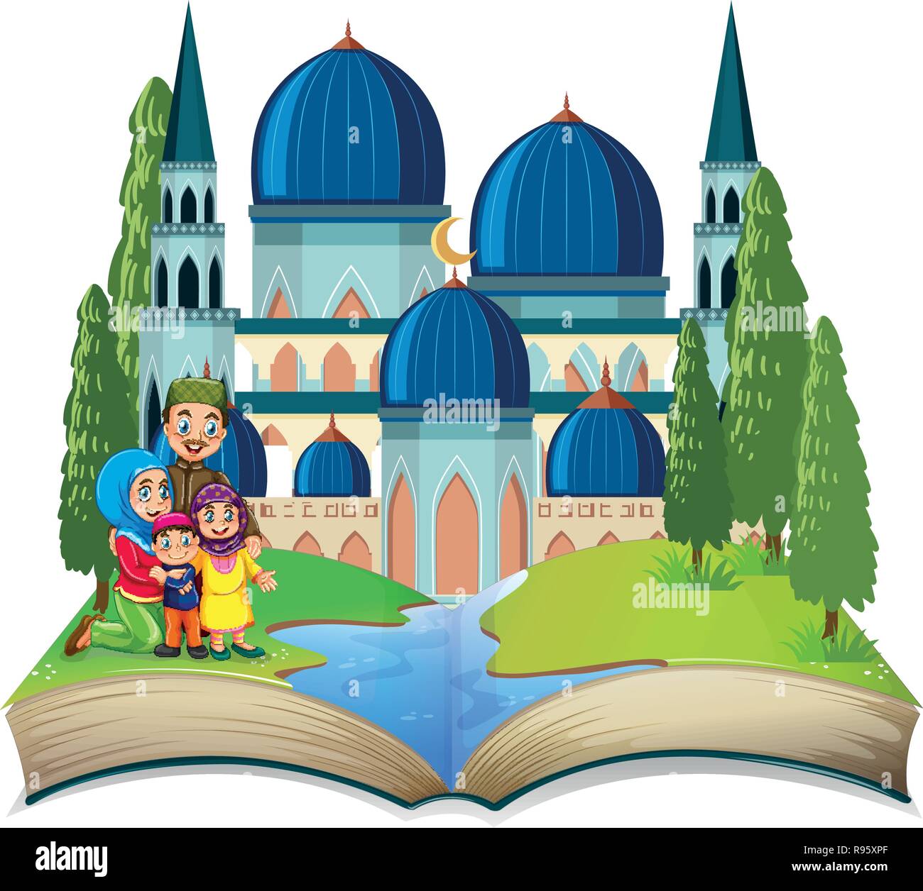 Muslim father and son Stock Vector Images - Alamy