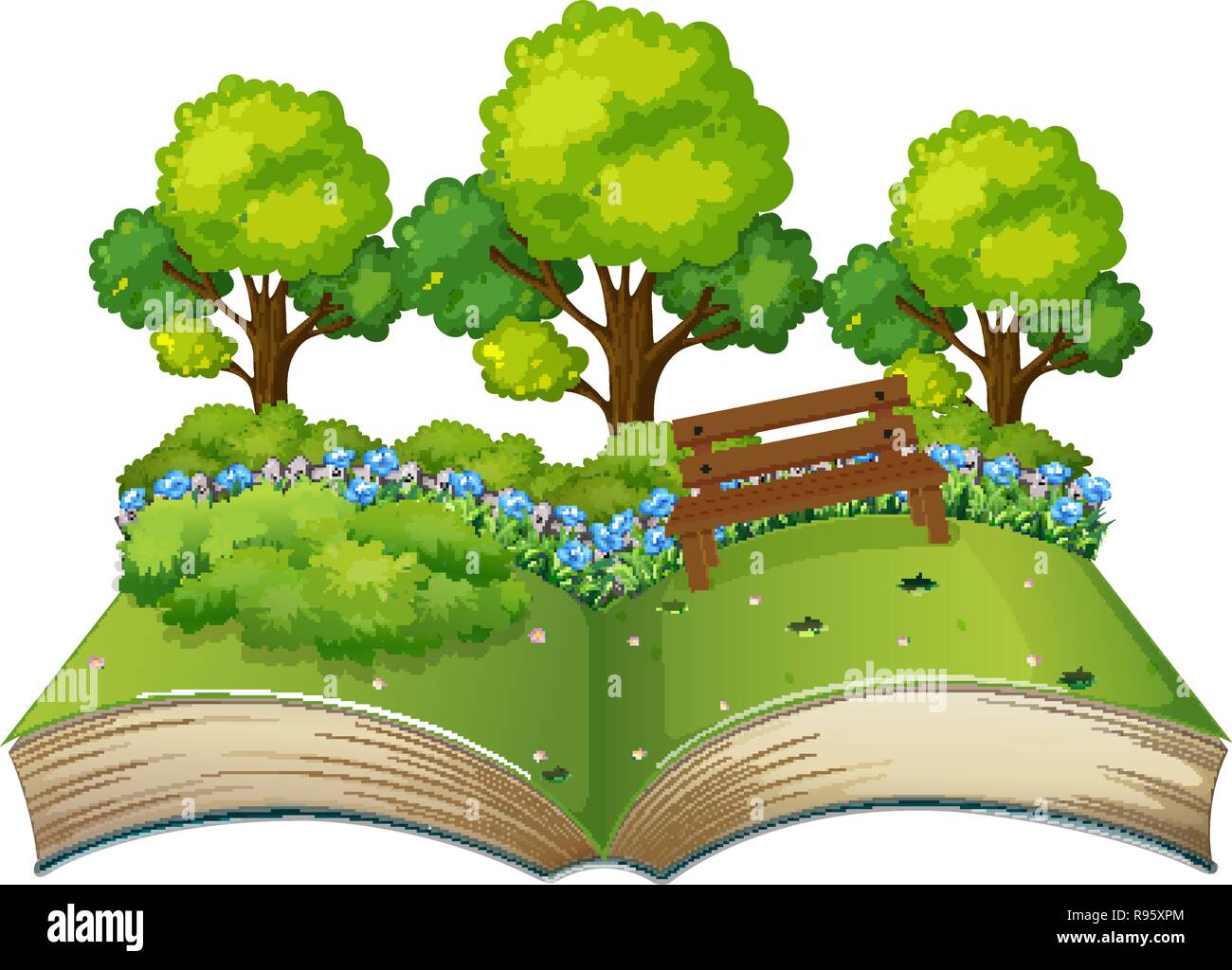 Isolated open book nature theme illustration Stock Vector Image & Art ...