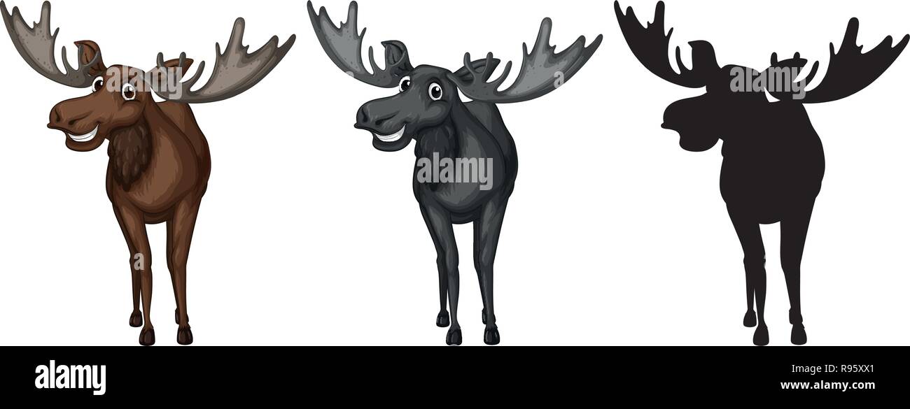 Set of moose character illustration Stock Vector Image & Art - Alamy
