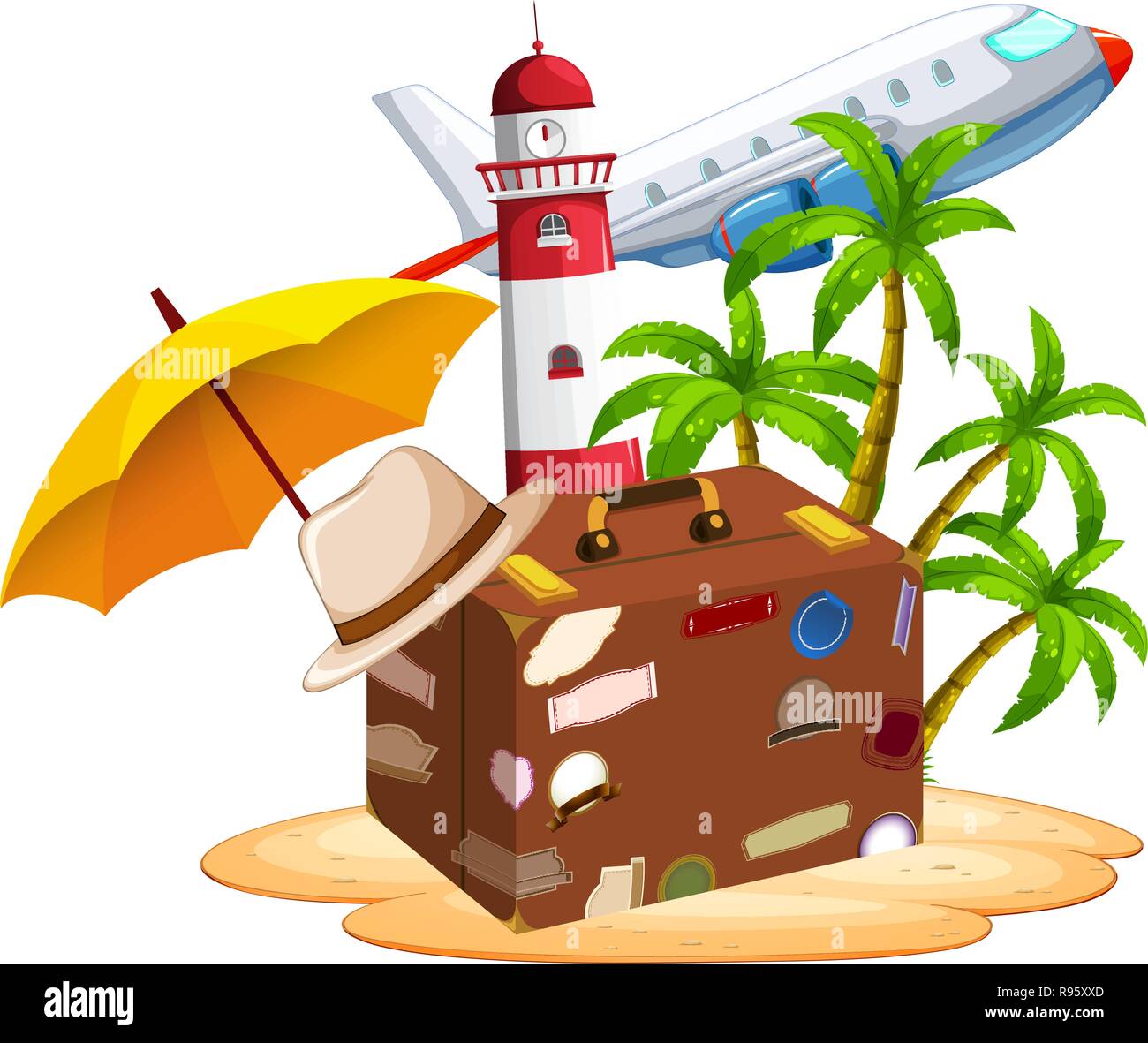 Isolated travel element on white background illustration Stock Vector ...