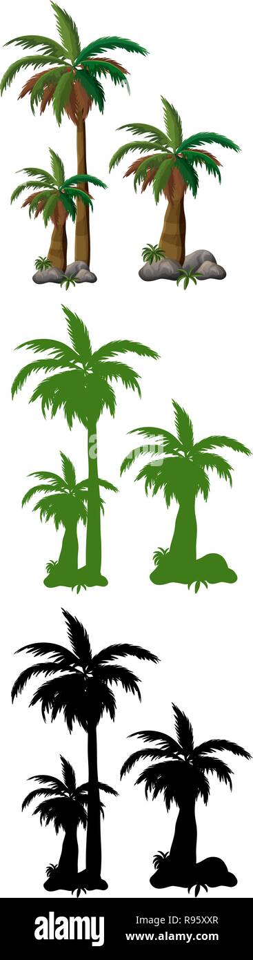 Set of palm tree illustration Stock Vector Image & Art - Alamy