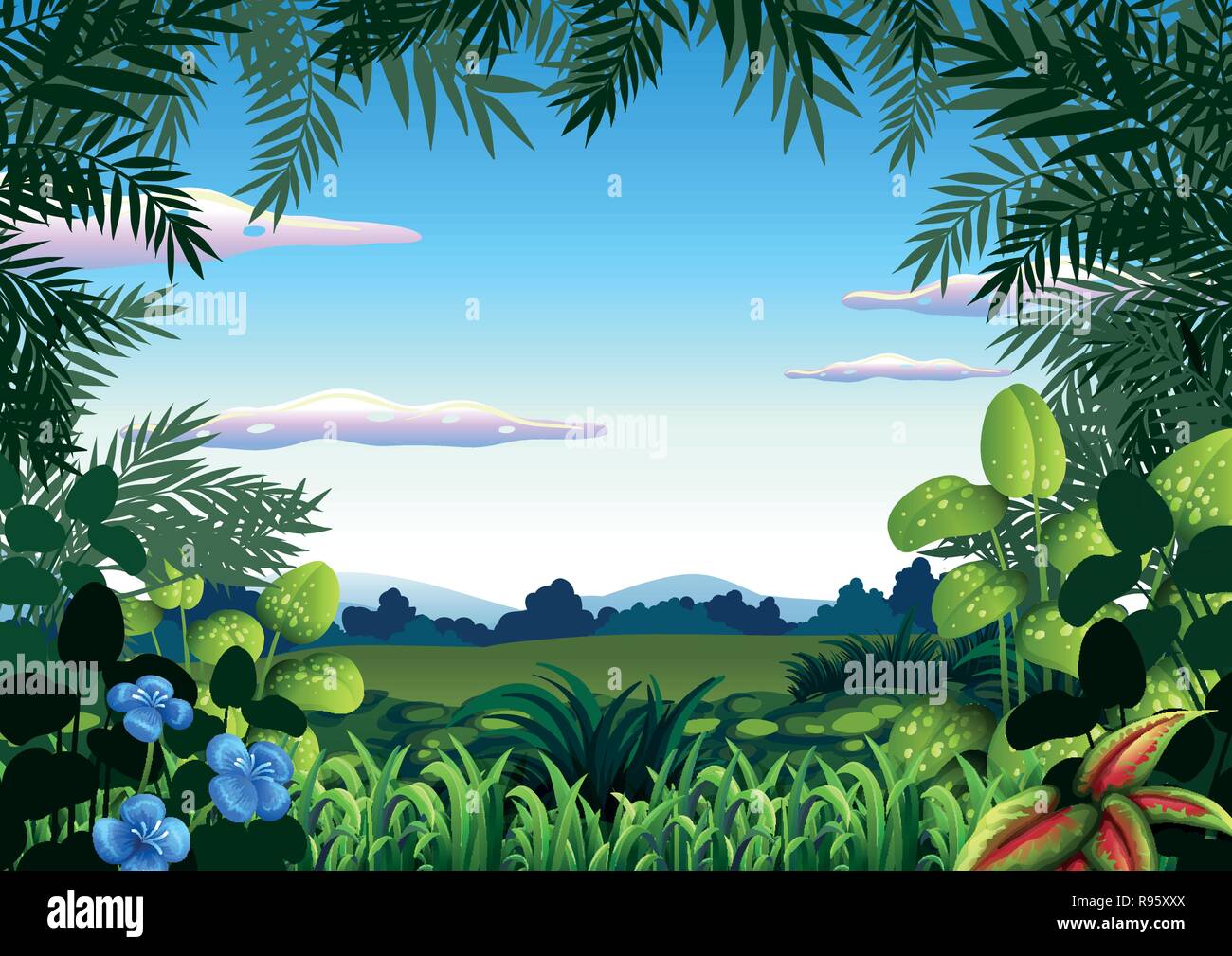 A jungle theme template illustration Stock Vector Image & Art - Alamy
