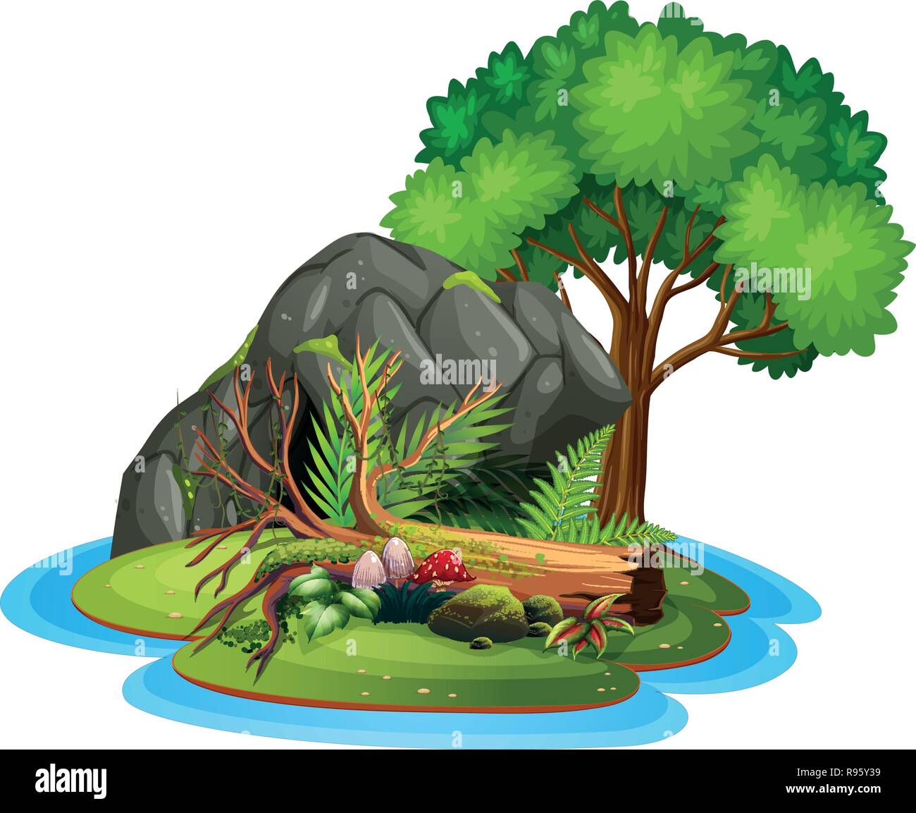 An isolated nature island illustration Stock Vector Image & Art - Alamy