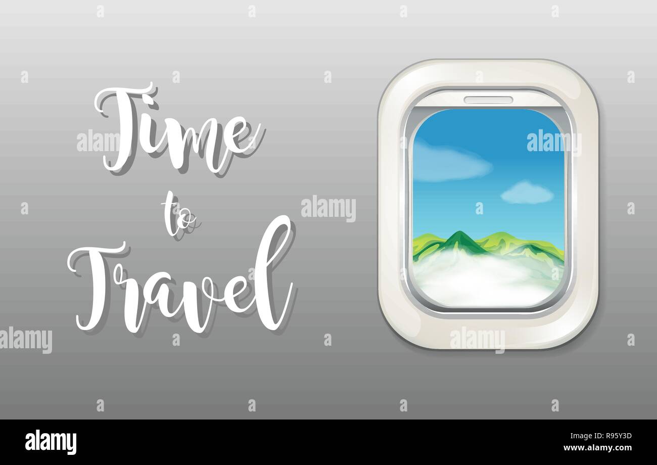 Outside view from plane window illustration Stock Vector Image & Art ...