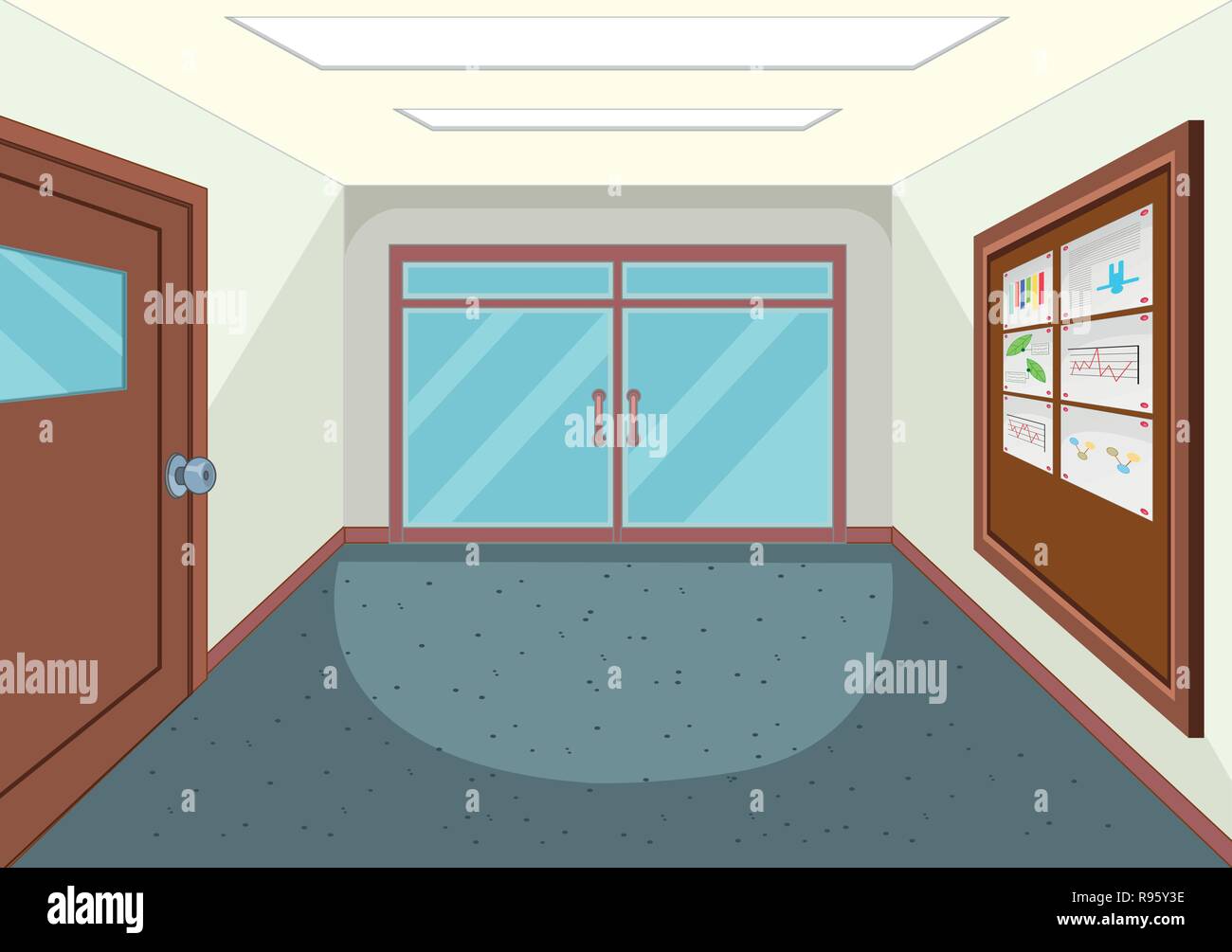 An empty school hallway illustration Stock Vector Image & Art - Alamy