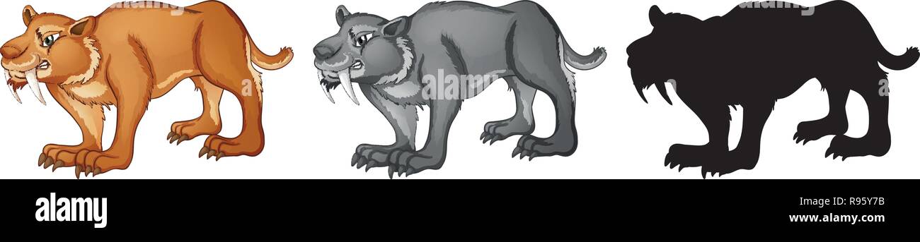 Set of sabertooth tiger illustration Stock Vector Image & Art - Alamy