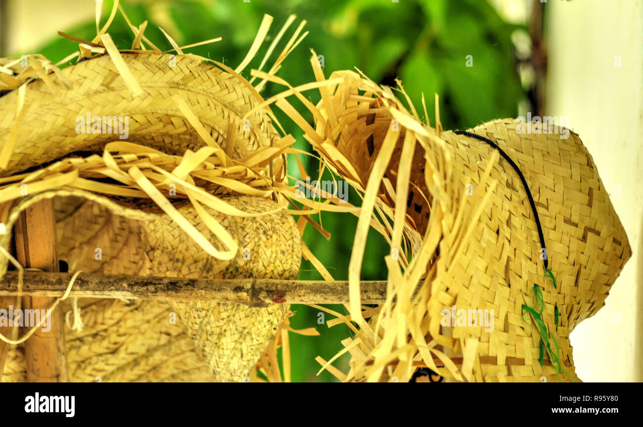 two old straw hats Stock Photo - Alamy