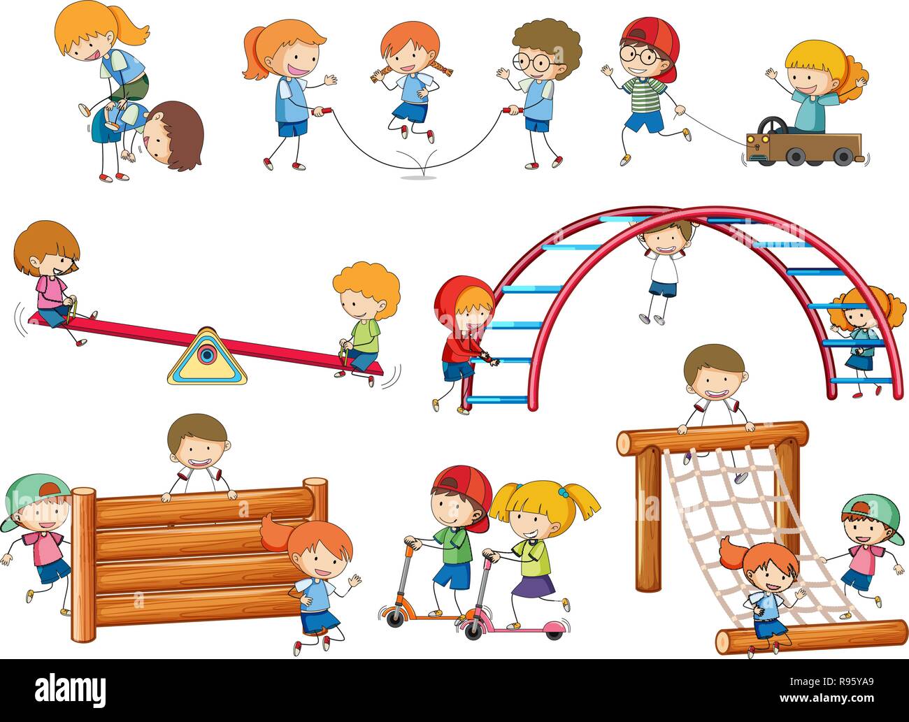 Simple line art playground Stock Vector Images - Alamy