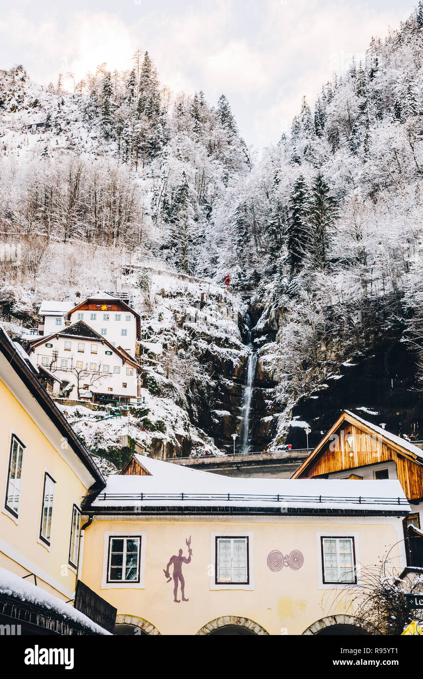 Winter Snow in Hallstatt, Austria Stock Photo - Alamy