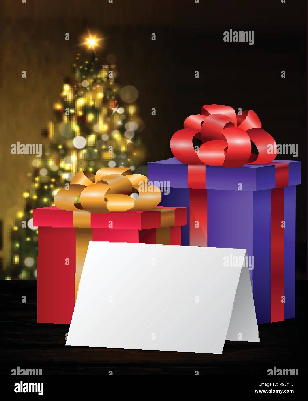 Greeting card bow space Stock Vector Images - Alamy