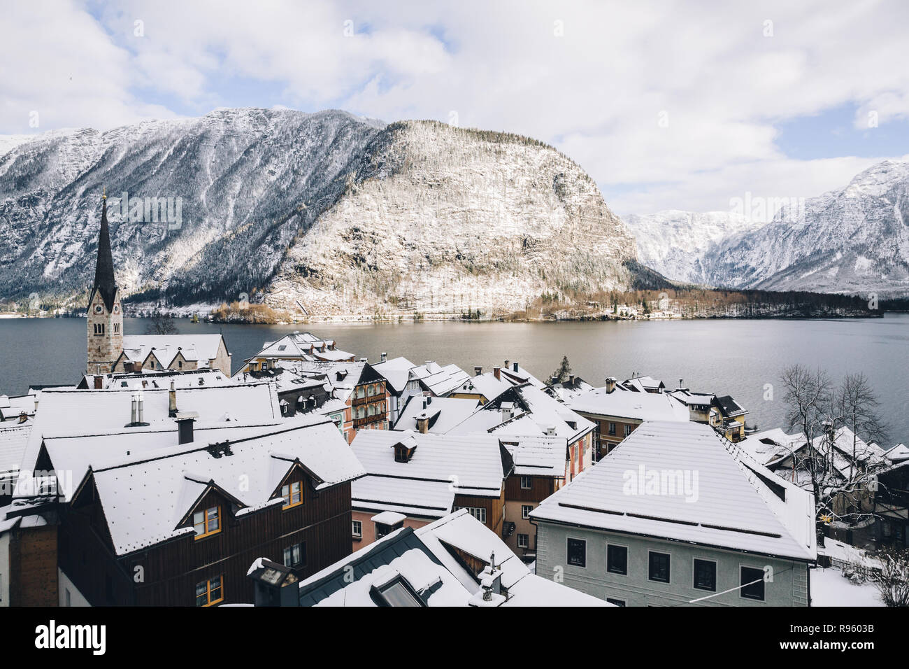 Winter Snow in Hallstatt, Austria Stock Photo - Alamy