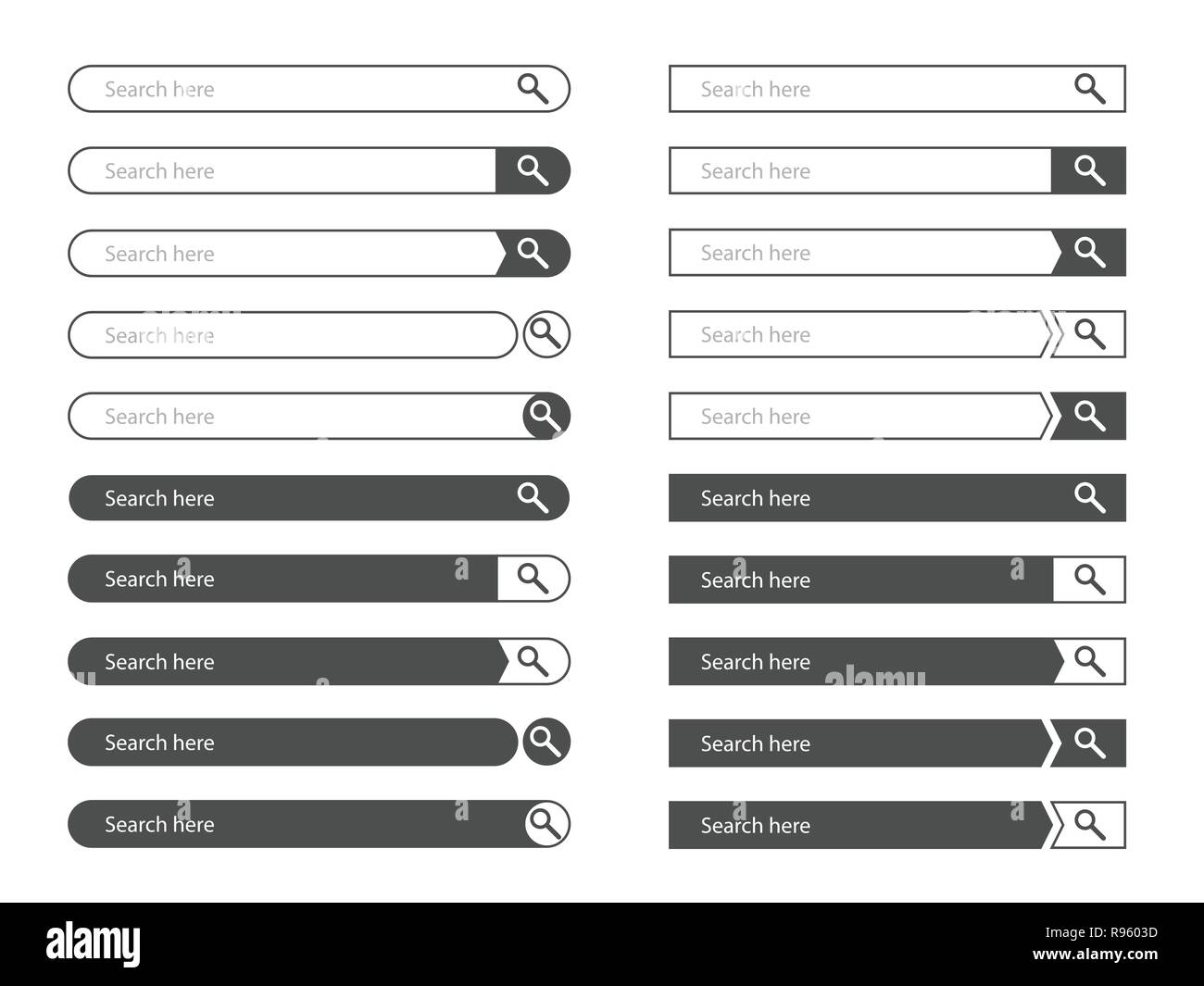 Set search bar vector hi-res stock photography and images - Alamy