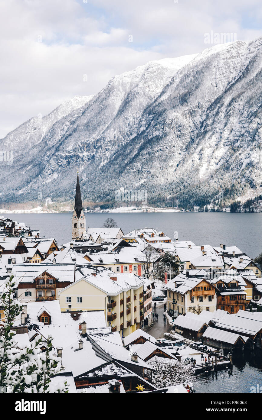 Winter Snow in Hallstatt, Austria Stock Photo - Alamy