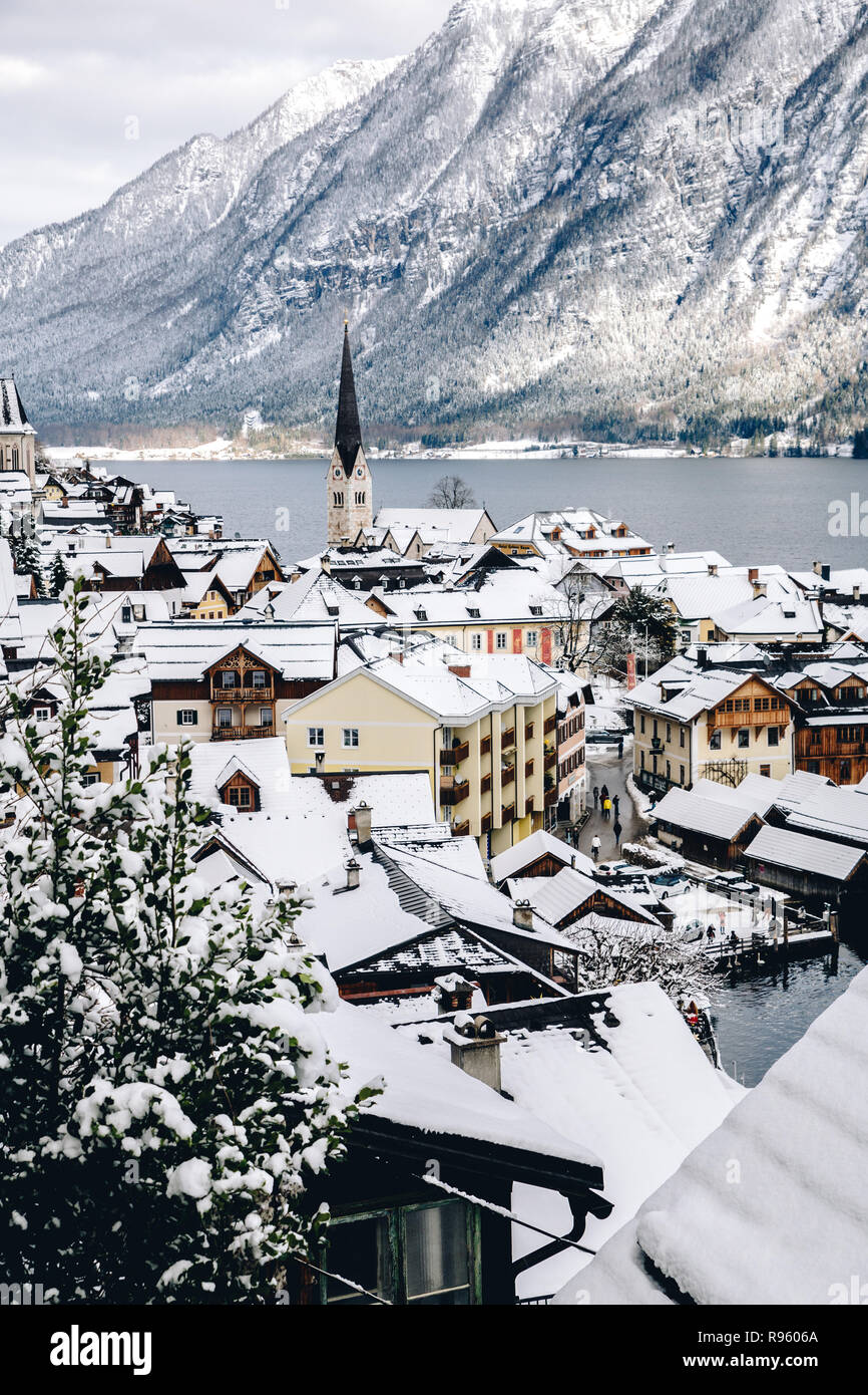 Winter Snow in Hallstatt, Austria Stock Photo - Alamy